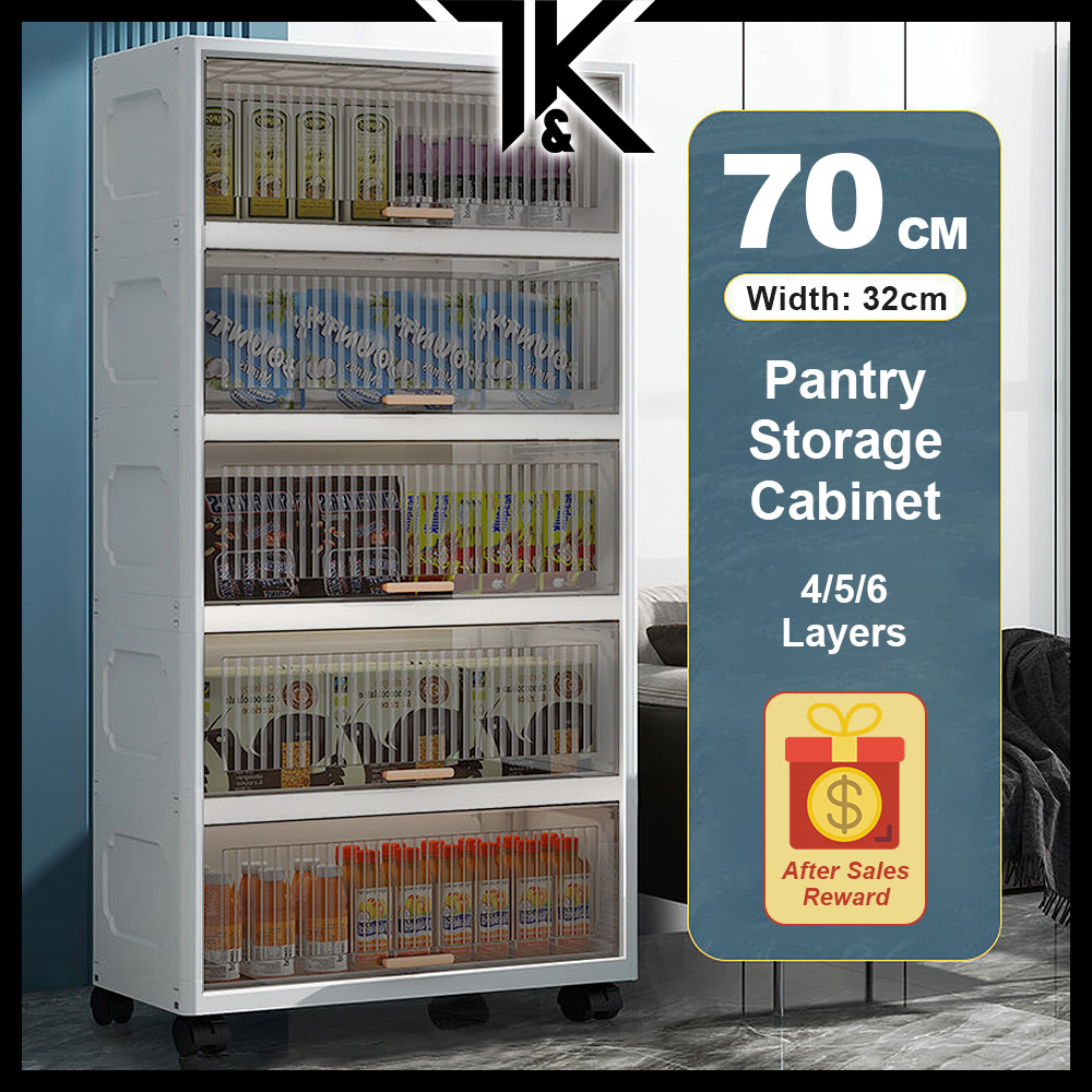[LOCAL] L70cm 4-6 Layers Pantry Storage Cabinet Almari Lipat Simpan ...