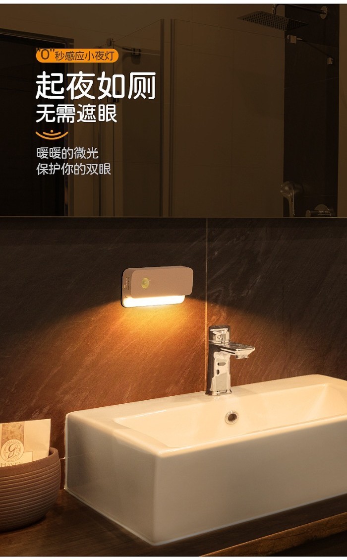 LED Smart Sensor Night Light Wireless Type-C Rechargeable Sensor Wall ...