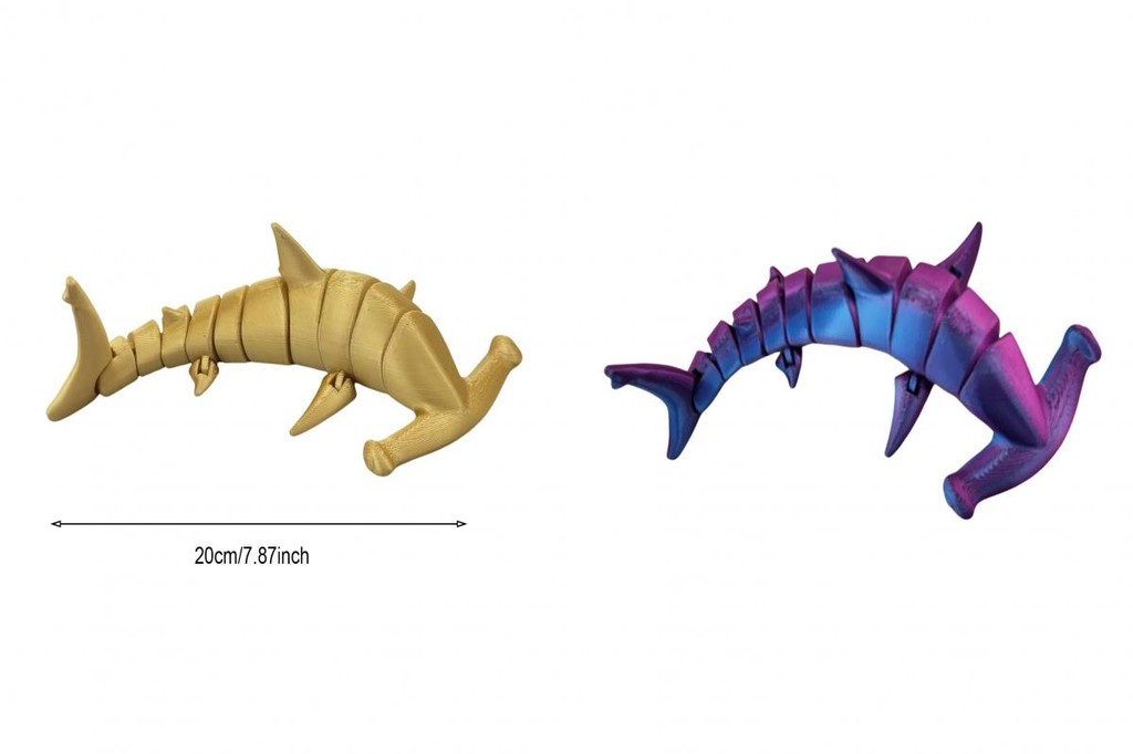 Articulated Shark Figure Articulated Hammerhead Shark Figurine Movable ...