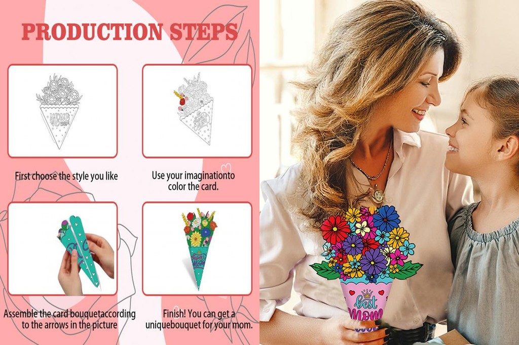 SIM| Exquisite Floral Greeting Card Paintable Floral Greeting Card Diy ...