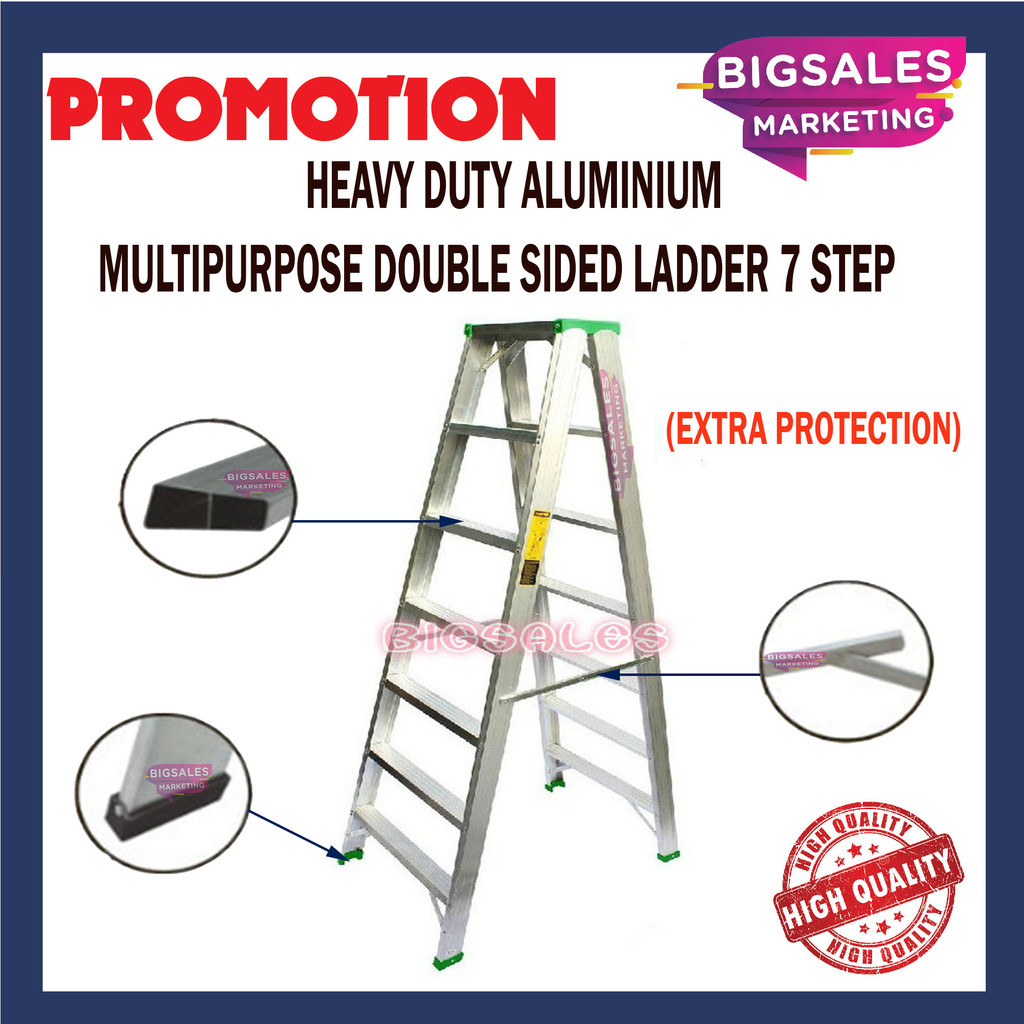 7 Steps BIGSALES Aluminium Double Sided Ladder / Tangga 7 Steps ...