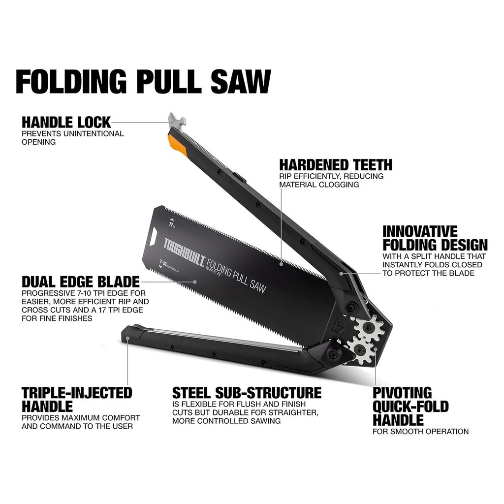 TOUGHBUILT TB-H4-21-2X Folding Pull Saw Hand Panel Saws Garden Saws ...