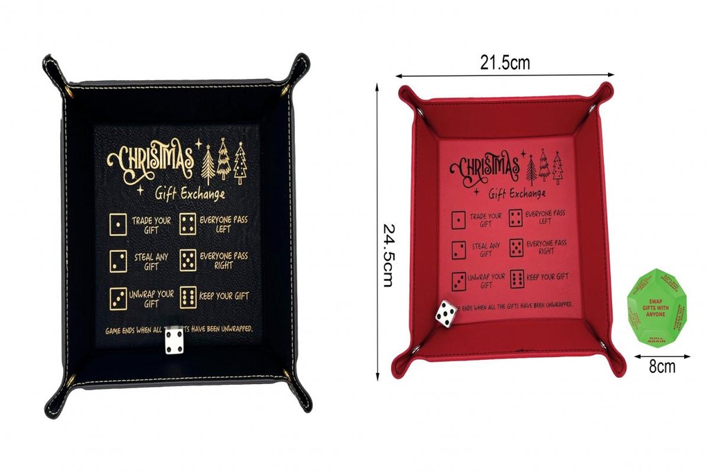 SIM| Festive Dice Rolling Tray Holiday Gift Exchange Game Christmas ...