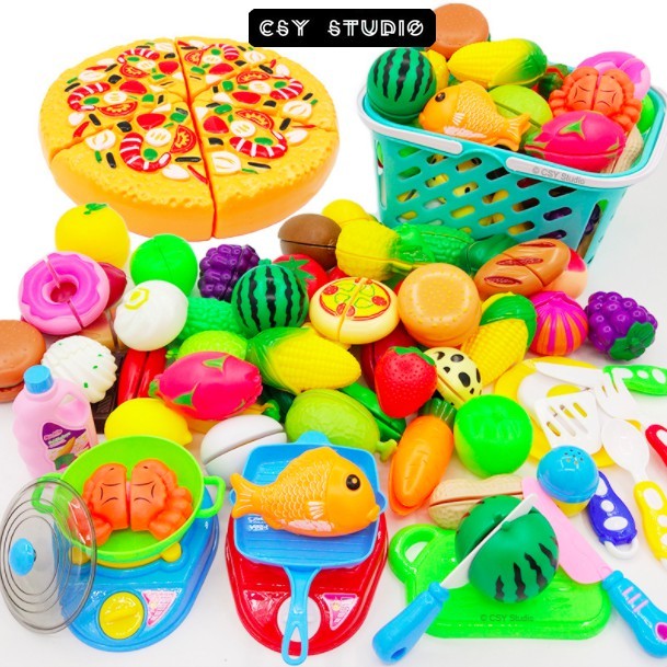 in stock Fruit Cutting Vegetable Cutting Toys Pretend Play Set Cooking ...