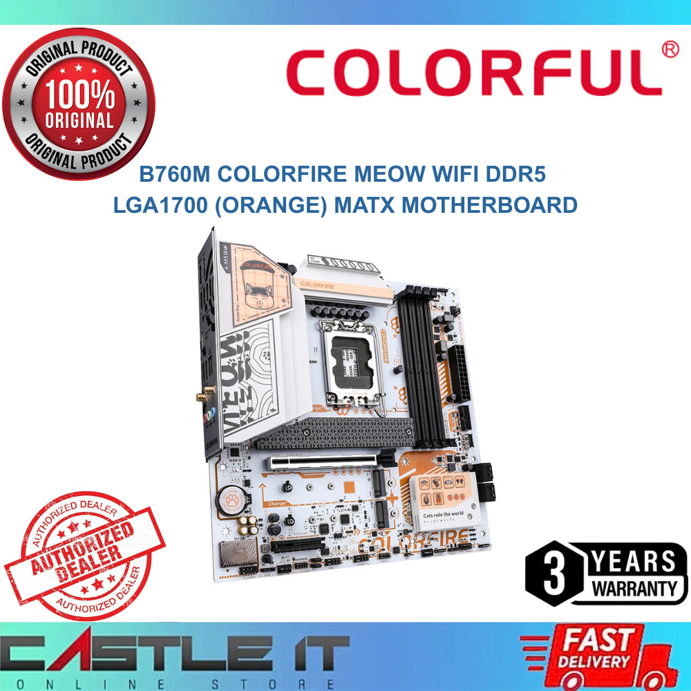Colorful B760M COLORFIRE MEOW WIFI DDR5 LGA1700 (ORANGE) MATX ...