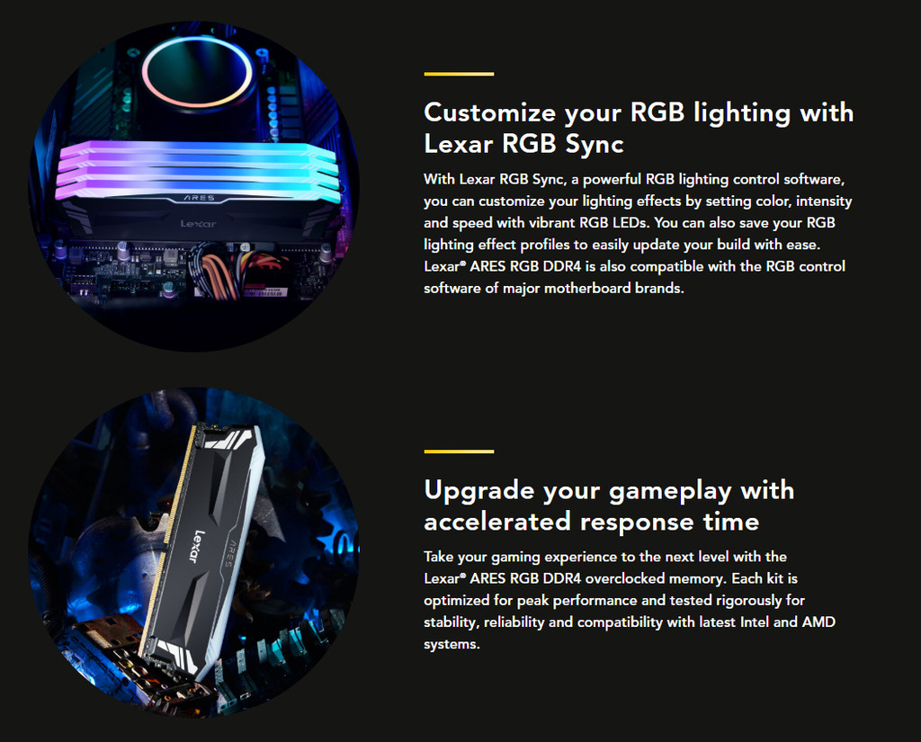 LEXAR ARES RGB 8GB 3200MHz DDR4 GAMING MEMORY RAM (LIFETIME WARRANTY ...