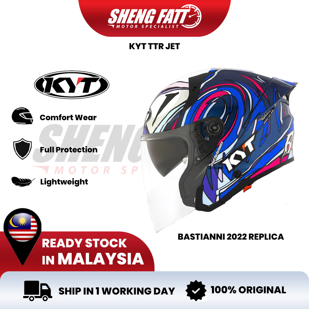 KYT TTR JET BASTIANNI 2022 REPLICA Helmet Motor Topi Keledar ...