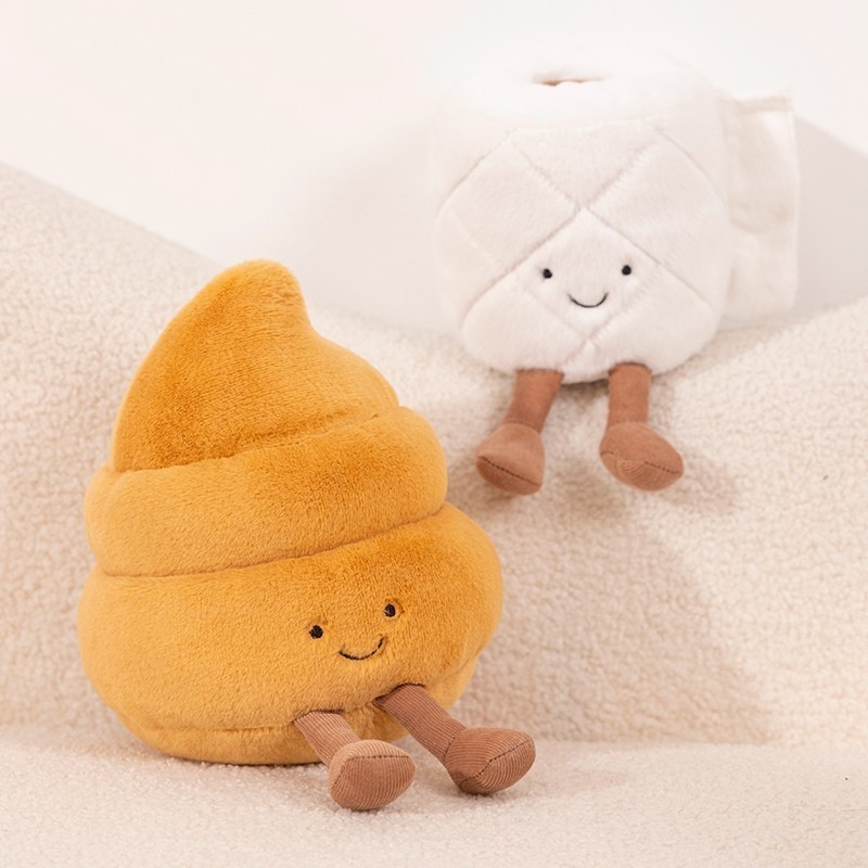 Cartoon Roll Paper Plush Doll Toilet Peripheral Items Plush Toy Funny ...