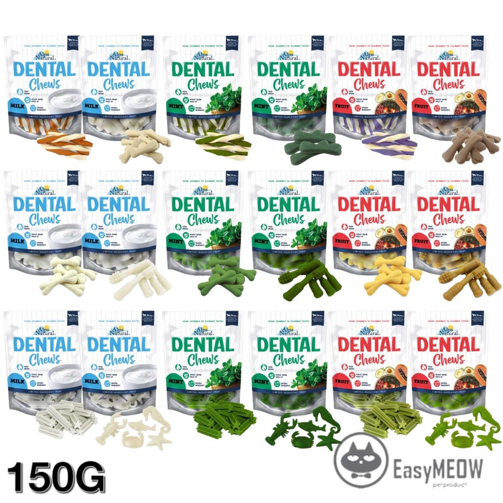 ALPS NATURAL Dental Chews - 18 TYPE (Fruit, Milk, Mint) | Shopee Malaysia