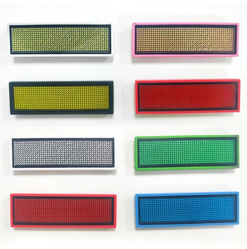 Bluetooth Smart APP Control LED Name Badge Luminous Flashing Light Up ...