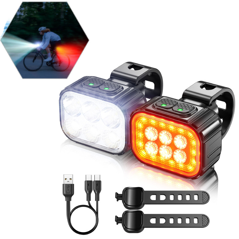 Bicycle Q6 Reflective Lights With Powerful Front And Rear Illumination ...