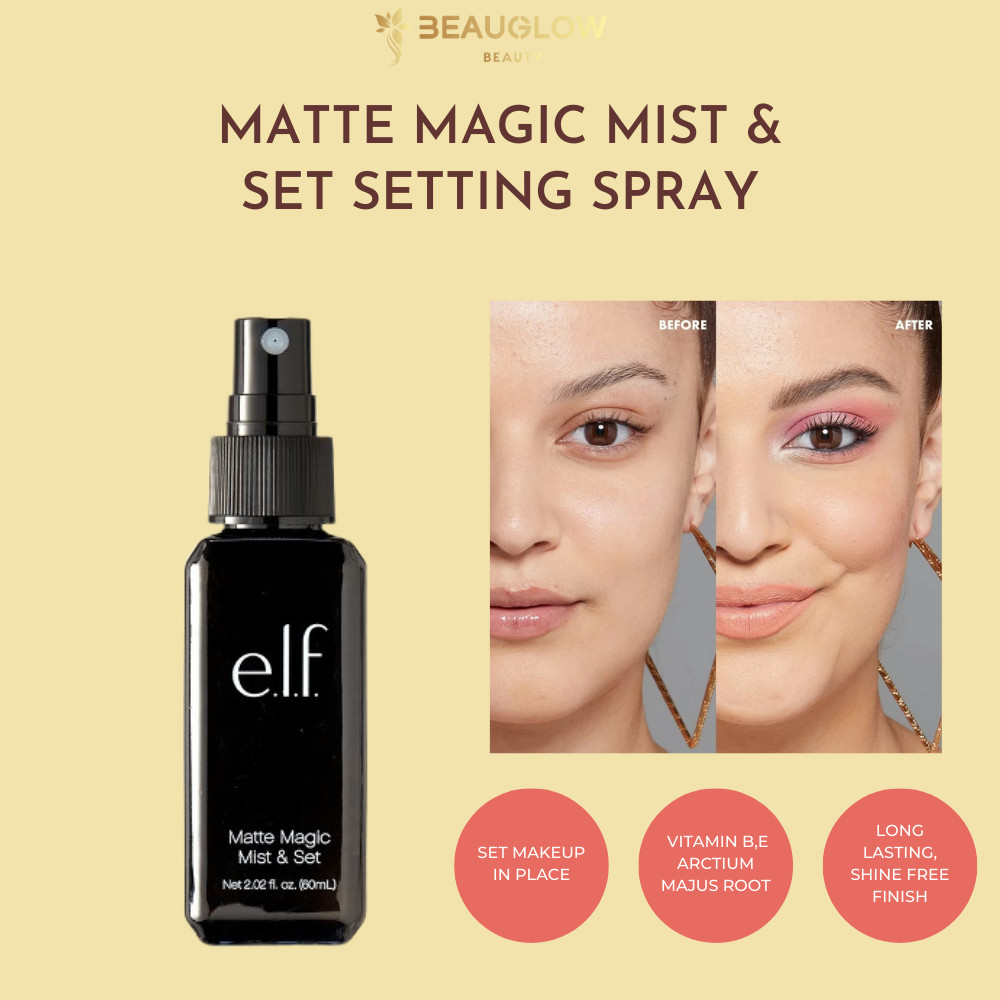 ELF Makeup Matte Magic Mist & Set, Setting Mist, Matte Finish, Long ...
