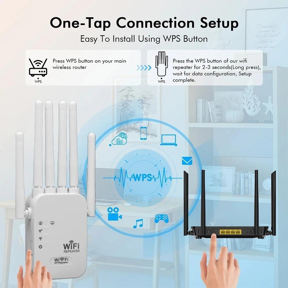 [Local Shipment] 1200Mbps Wireless WiFi Repeater WiFi Signal Booster 2.4G/5G Dual-band WIFI ...