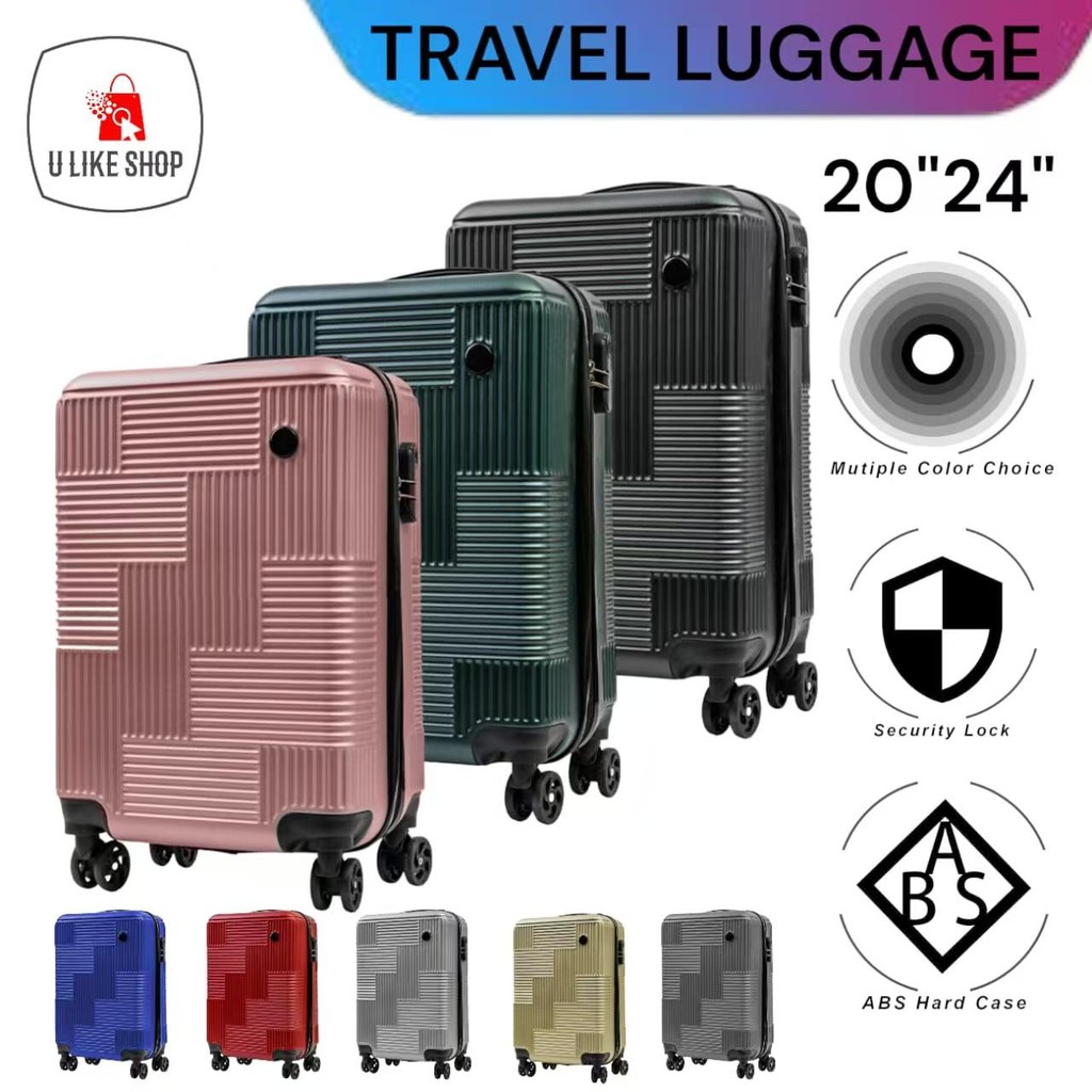 YTG Abs Hardshell Lightweight Carry On Suitcase Luggage beg bagasi 2in1 ...