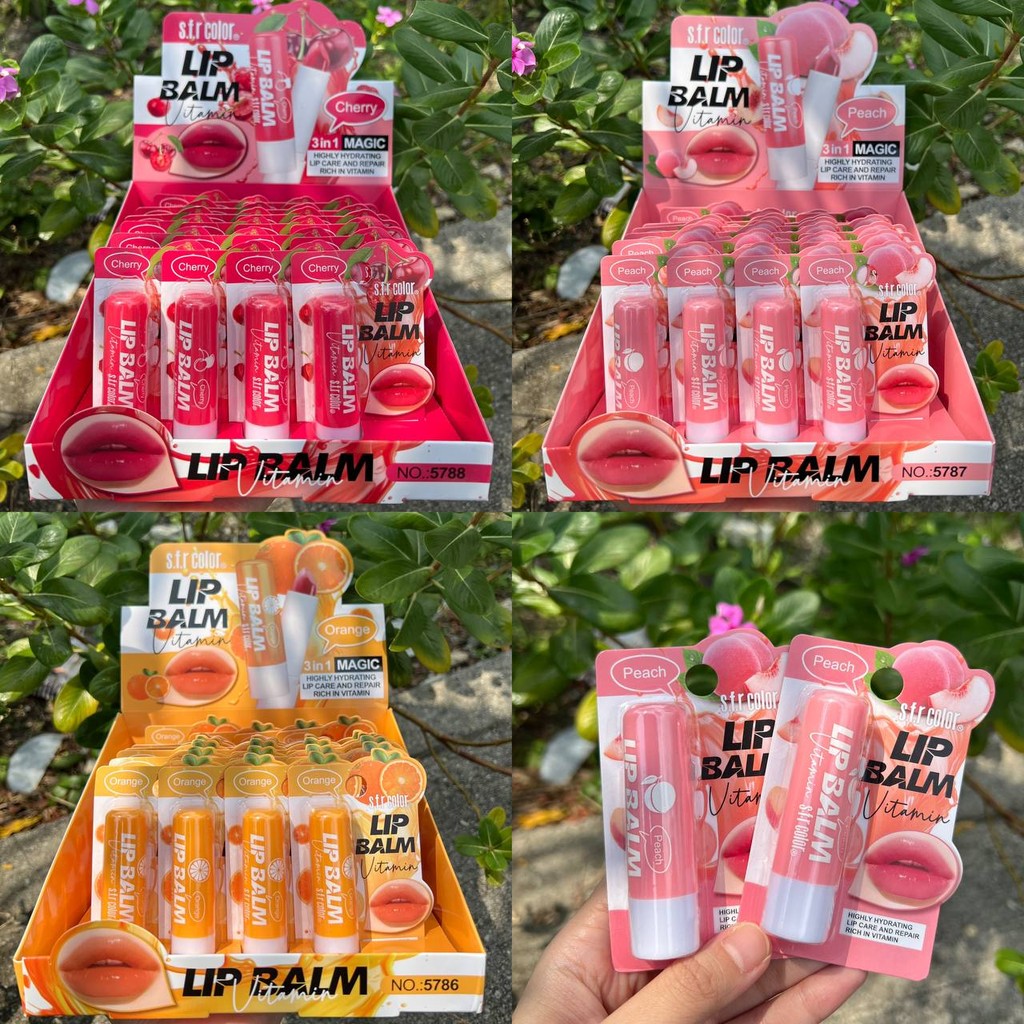 READY STOCK ( WHOLESALE RM 1.70/1pcs ) 1 Box 24 pcs FRUITS LIP BALM ...