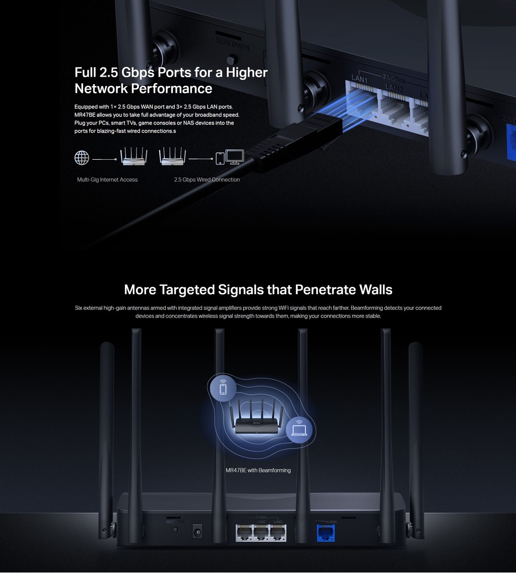 Mercusys MR47BE BE9300 Tri-Band Wi-Fi 7 Router EasyMesh | Shopee Malaysia