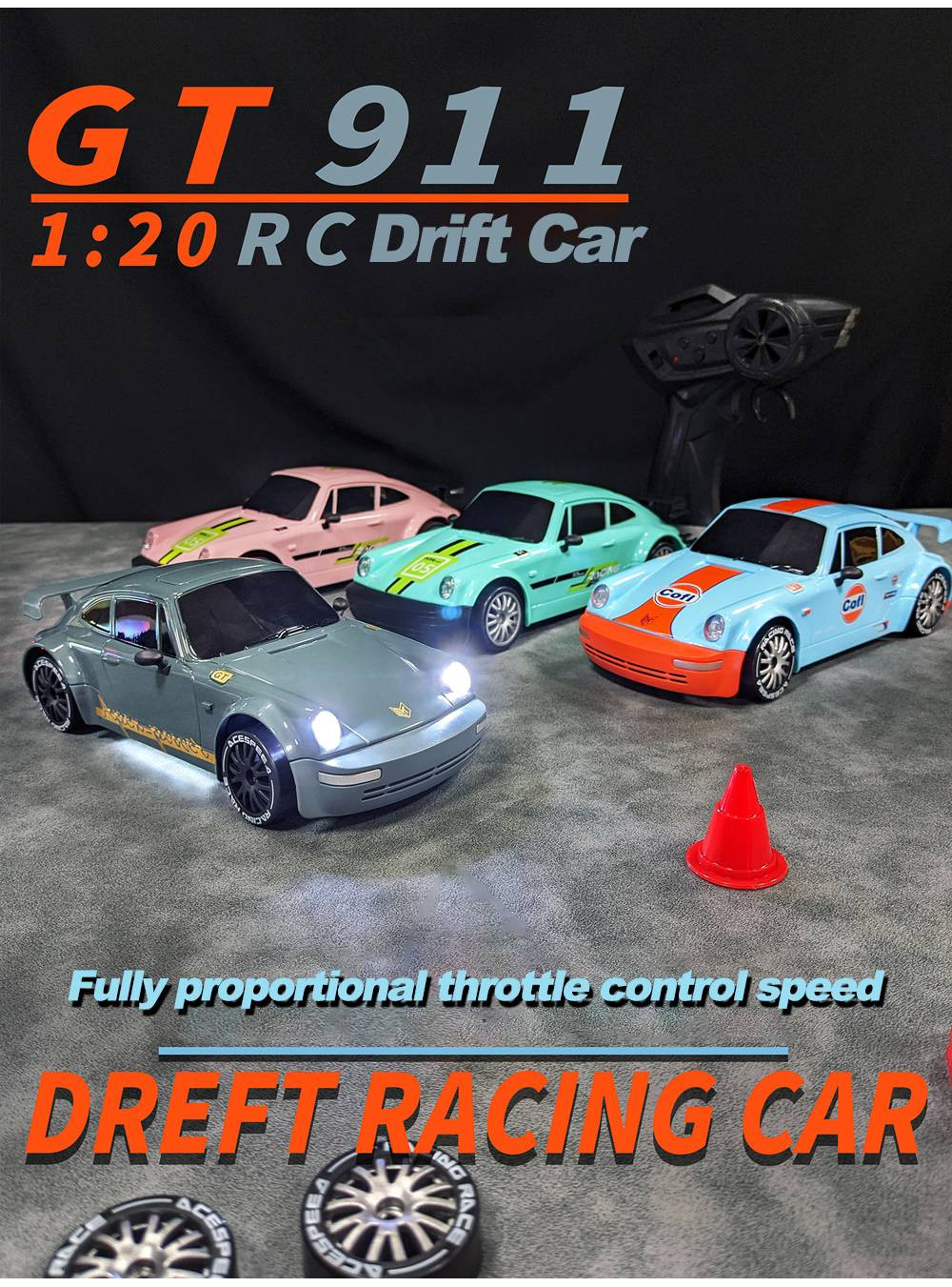 933 1/20 4WD RC Drift Car Porsche Remote Control Racing Car Model GTR ...