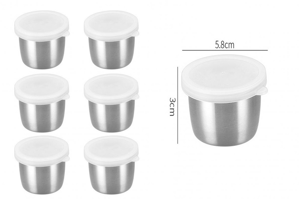 angeyong Sauce Dip Containers with Silicone Lids Stainless Steel Sauce ...