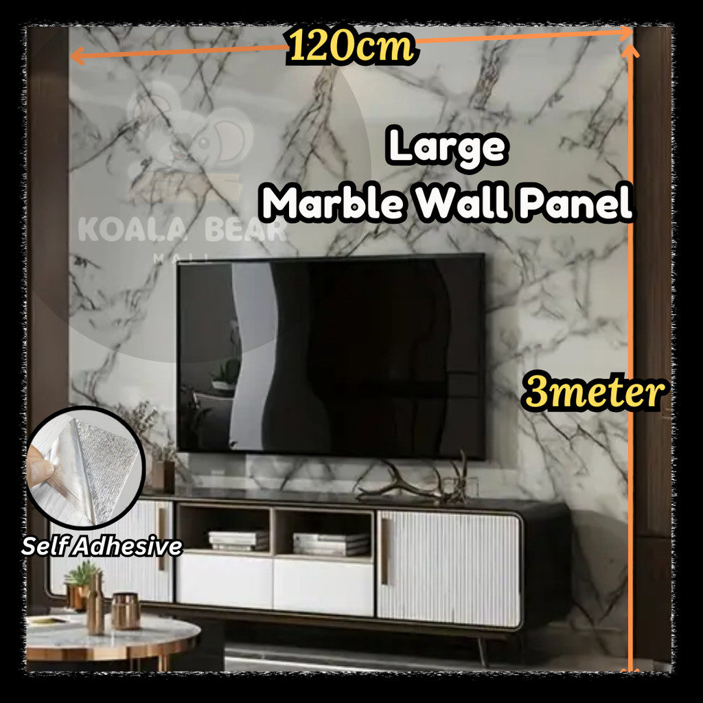 Large 300cm x 120cm Flexi Marble Sheet Imitation Ceramic Wallpaper ...