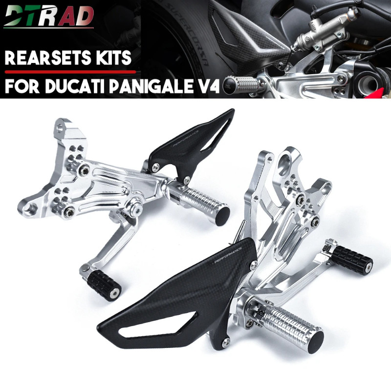 Motorcycle CNC Adjustable Rearsets Kit For DUCATI Panigale V4 V4S V4R ...