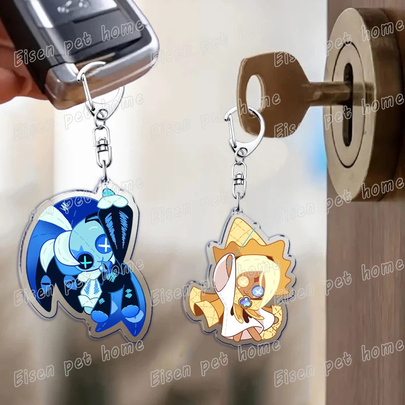 Cute Cartoon Game Cookie Shadow Milk Chibis Keychains for Accessories ...