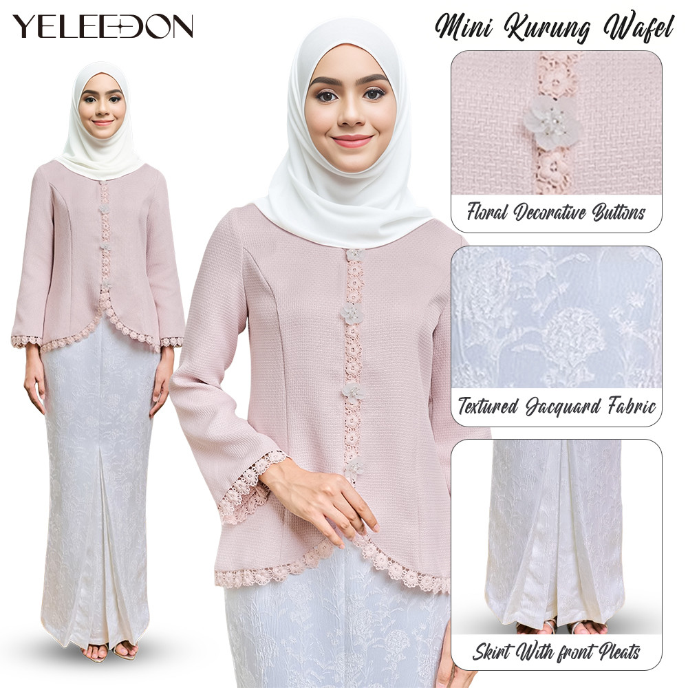 YELEEDON Baju Raya 2026 Sulam Kurung Widuri Baju Kurung Plain Ironless ...
