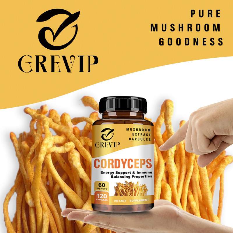 GREVIP Organic Cordyceps 1000 mg - Beta-Glucan - Energy, Stamina ...