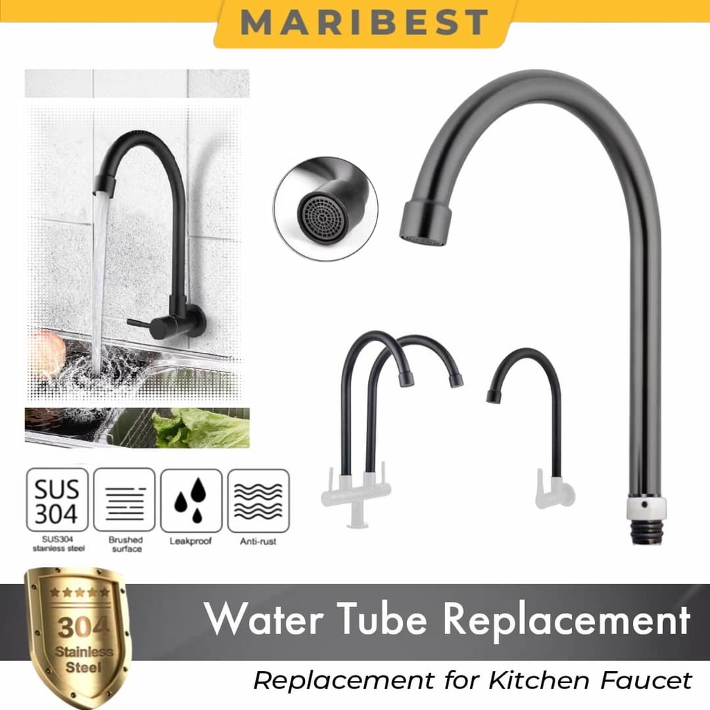 SUS304 Stainless Steel Tube Faucet Replacement Hose Pipe Kitchen Hos ...