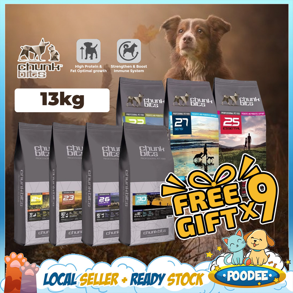 POODEE CHUNK BITS Dog Food 13KG Dog Food Chunkbits Dog Food Salmon Dog ...