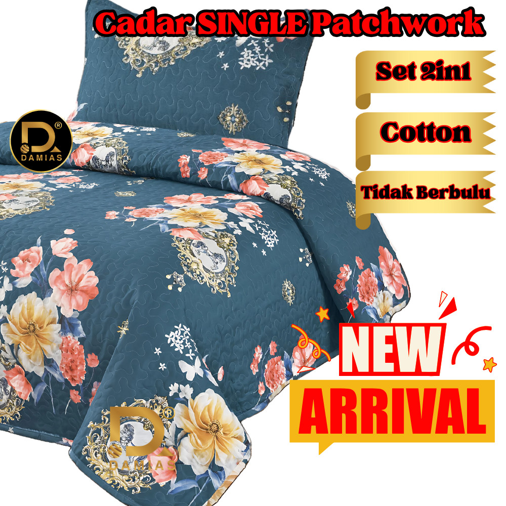 Cadar Patchwork Saiz Single Set 2in1 Dua Muka Jahitan Kemas Pelbagai ...