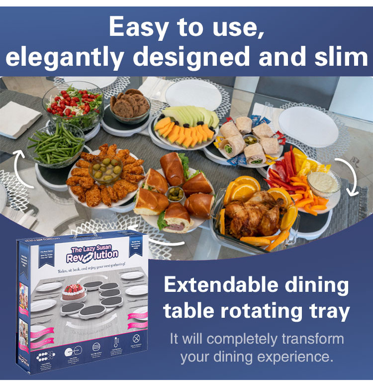 [For Your Dining Experience] Expandable Long Table Rotating Tray ...
