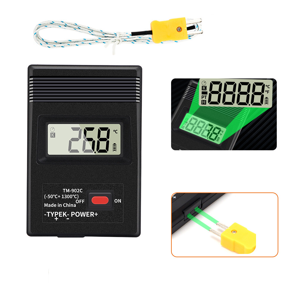 Portable High-precision Thermometer TM-902C (-50C To 1300C) Temperature ...