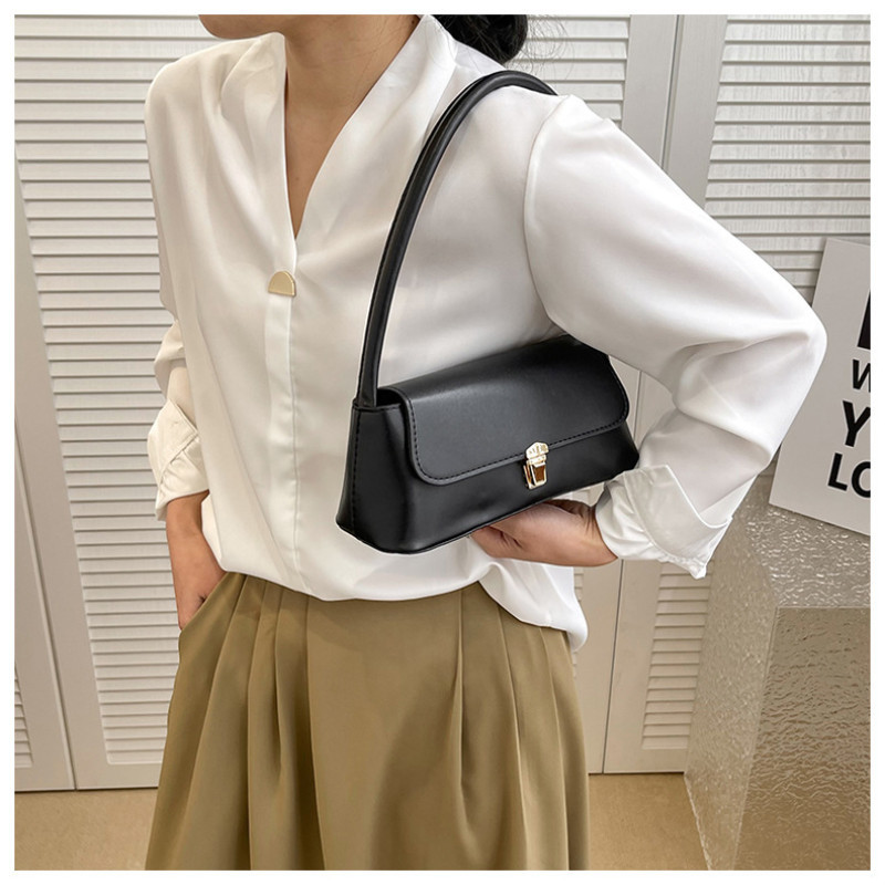 Armpit bag retro niche design high-end solid color one-shoulder ...