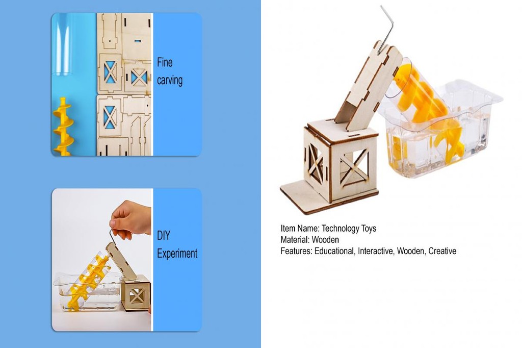 [EY] Wooden Model Kit Wooden Stem Kit Stem Educational Diy Archimedes ...