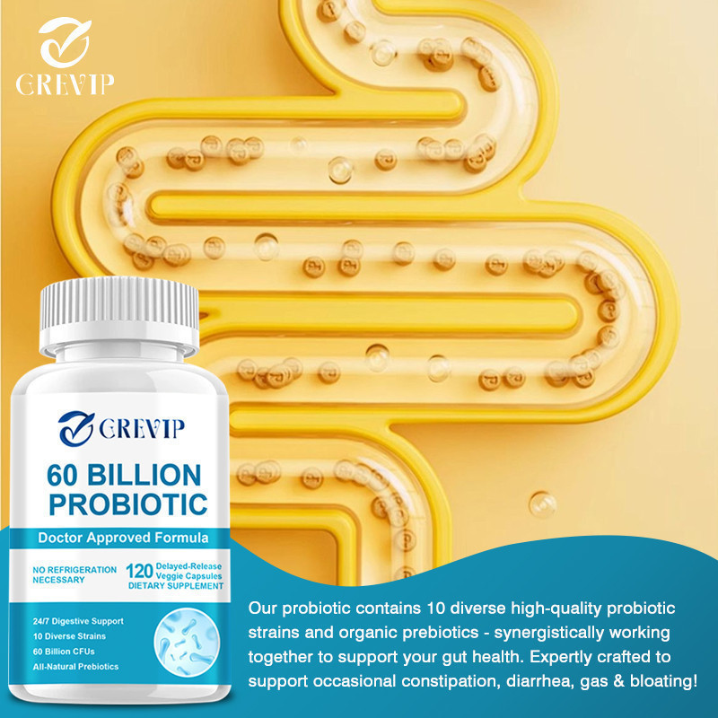 GREVIP 60 Billion CFU Probiotics - Prebiotics - Gut Health Digestive ...