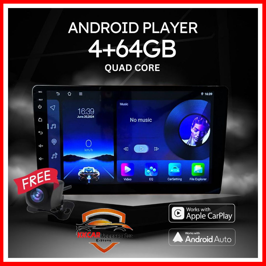 Car Android Player 4+64GB Quad Core AHD Support Youtube Waze Carplay ...