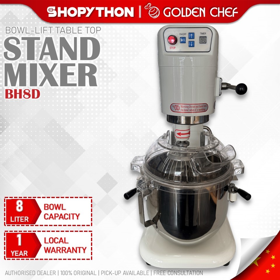 GOLDEN CHEF Stand Mixer BH8D - White (8.0L/350w) Digital Table Top 8 ...