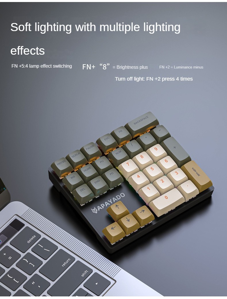 Yiqi 33 Key Mechanical Digital Keyboard Green Axis Red Axis Left Hand ...