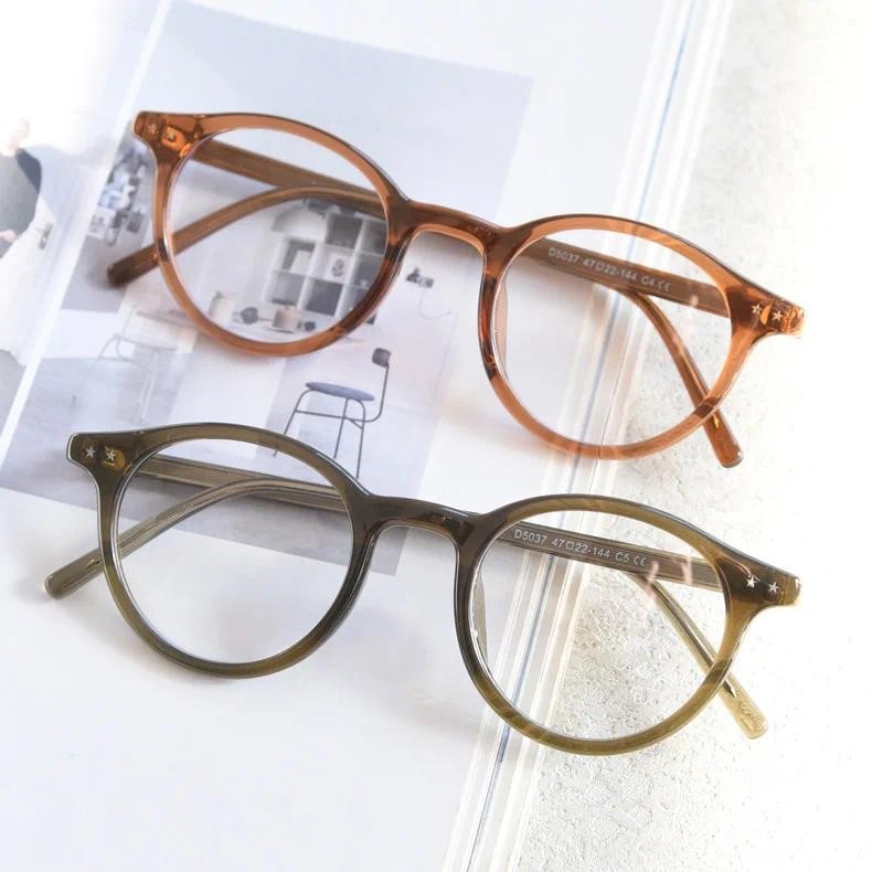 Polarized Clip Glasses Frames Vintage Round Optical Spectacles Frames ...