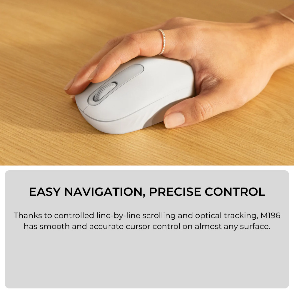 LOGITECH M196 Wireless Bluetooth Mouse with 1000 DPI, 10m Wireless ...