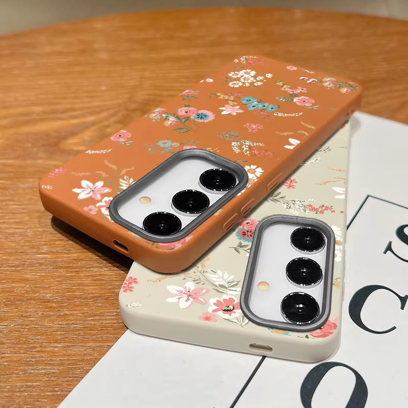 Leather Texture Retro Flowers Soft Case For Realme 14X 14 13 12 11 8 ...