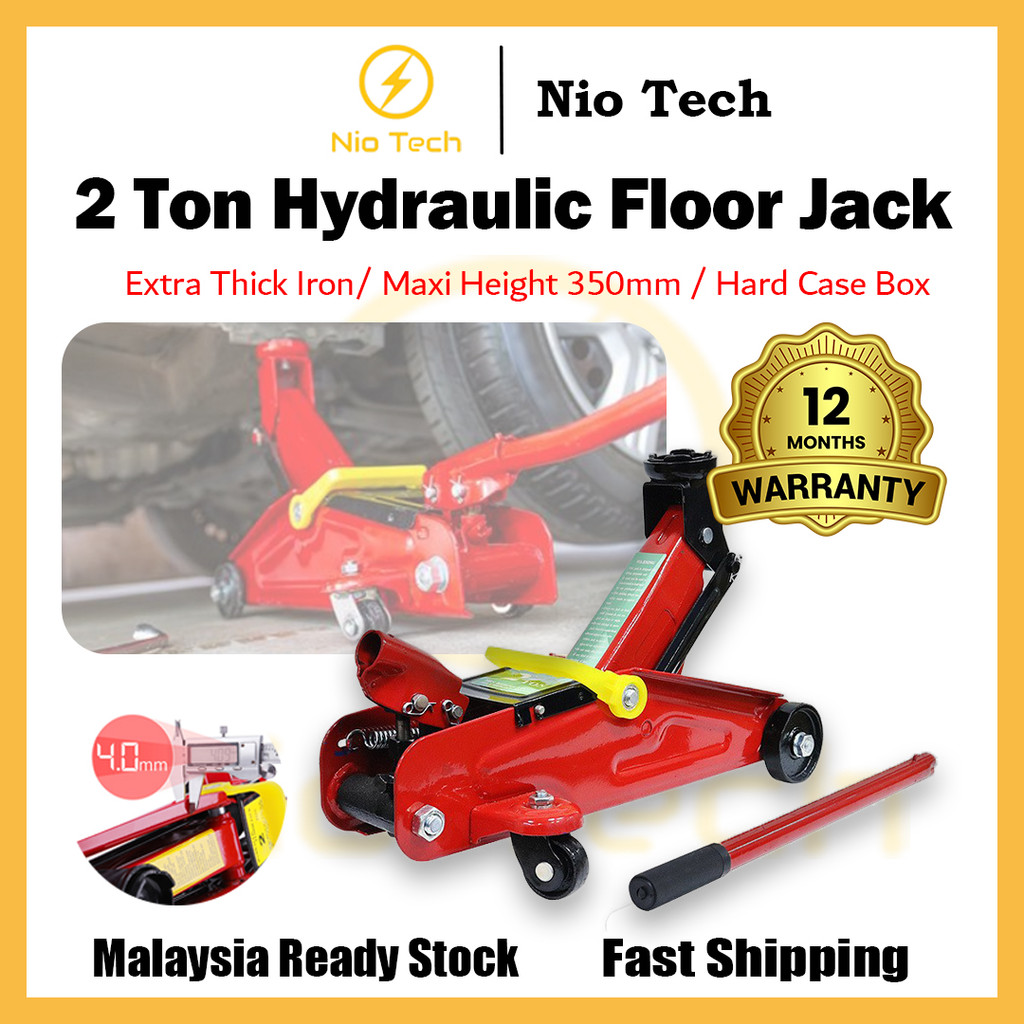 NioTech 2 Ton Hydraulic Floor Jack Wtih Box Car Jack Car Lifting ...