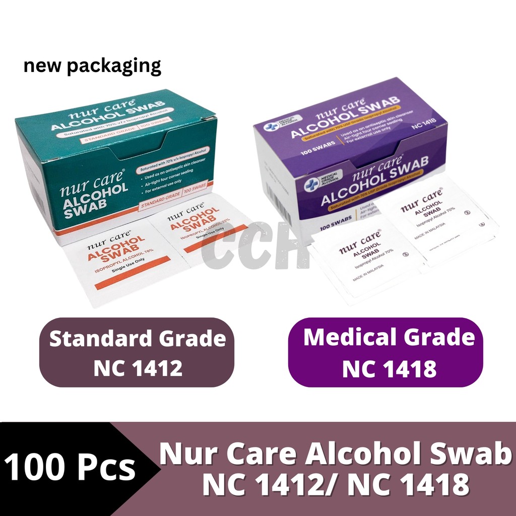Nur Care Alcohol Swab 100's (Standard/ Medical Grade) | Shopee Malaysia