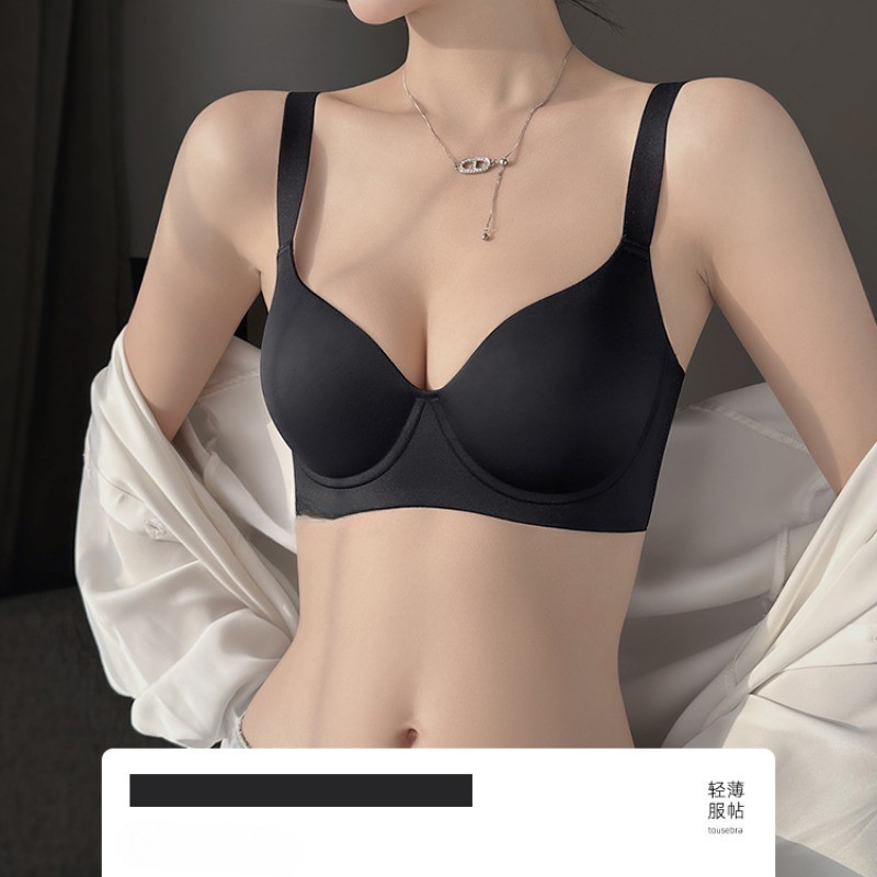 ECMLN Plus Size Women Seamless Push Up Bra Big Breast Thin Style Anti-sagging No Steel Ring Bra ...
