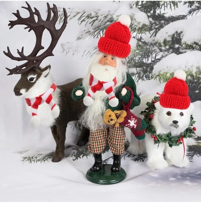 20Pcs Mini Christmas Hat & Scarf Ornament - DIY Knitting Santa Hat ...