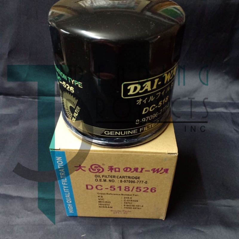 in stock DAIWA Oil Filter CARTRIDGE DC-518/526 for ISUZU ELF 4HE1, 4HF1 ...