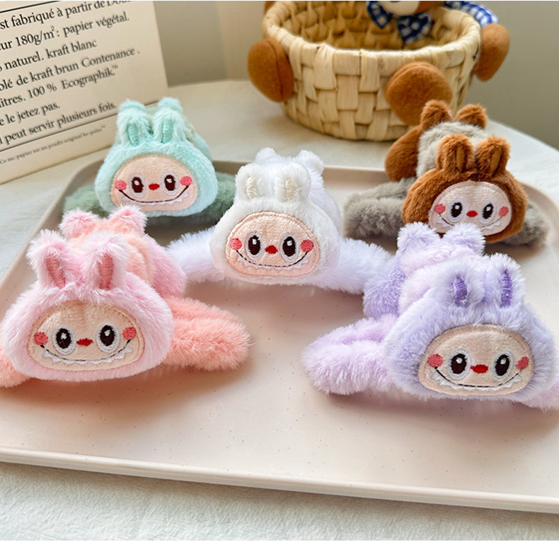 Plush Cartoon Labubu Grab Hair Accessories Cartoon Cotton Labubu Doll ...