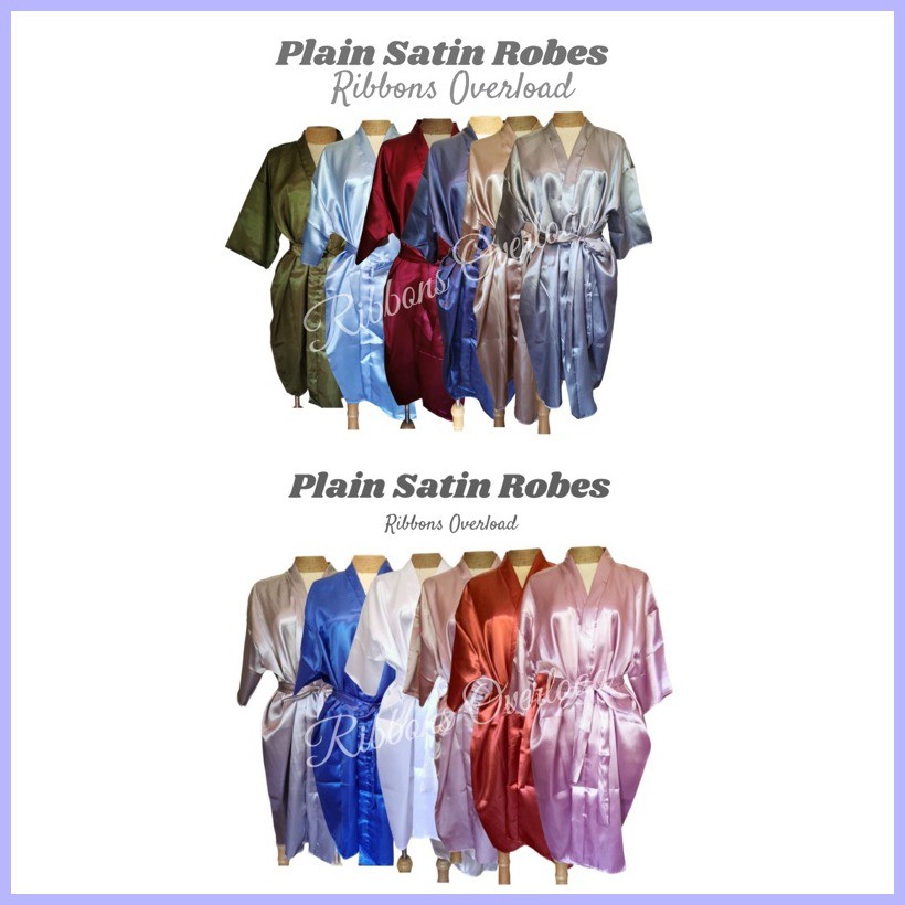 Plain Satin Robes (sleep wear | bridal entourage) | Shopee Malaysia