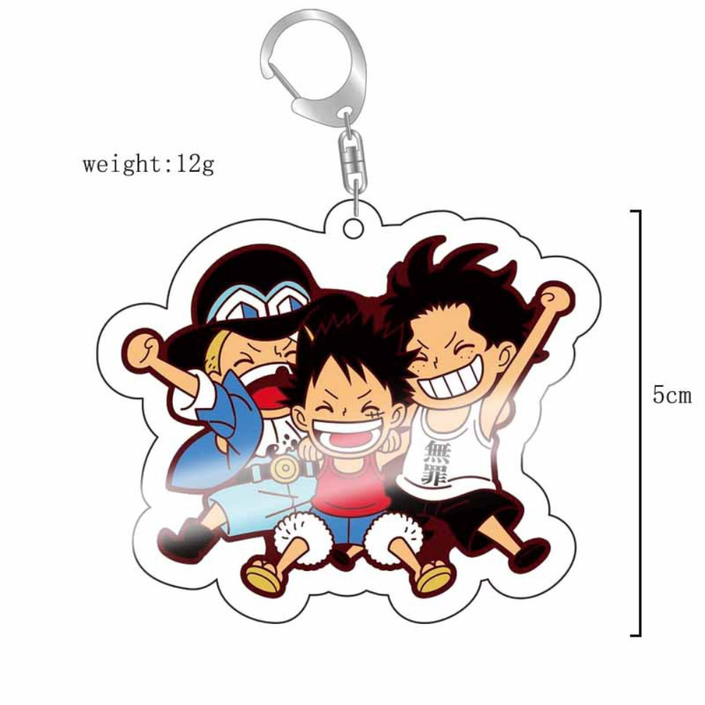 Cute One Piece Anime Peripheral Acrylic Key Chain Luffy Zoro Boa ...