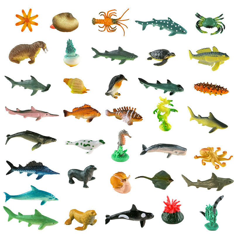 Simulation PVC Solid Sea Animal Toys Marine Life Marine Hall Children ...